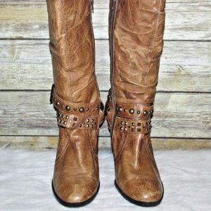 a.n.a | Shoes | Ana A New Approach Brown Leather Harness Boots | Poshmark